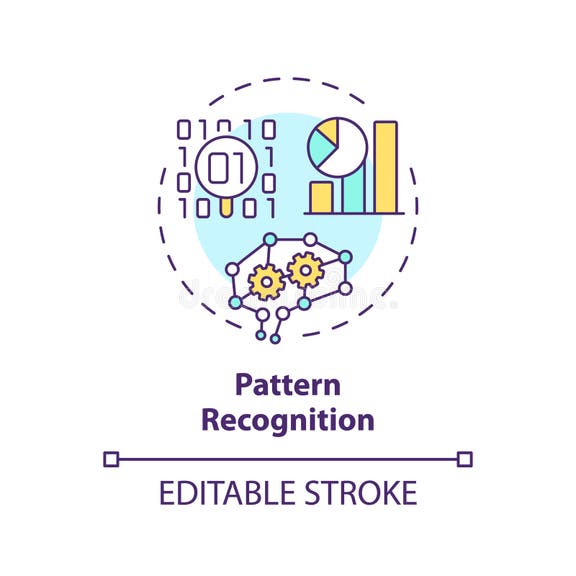 Thin Line Simple Colorful Pattern Recognition Icon Concept Stock Vector ...