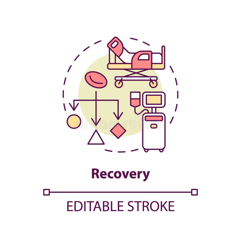 Thin Line Simple Colorful Recovery Icon Concept Stock Vector ...