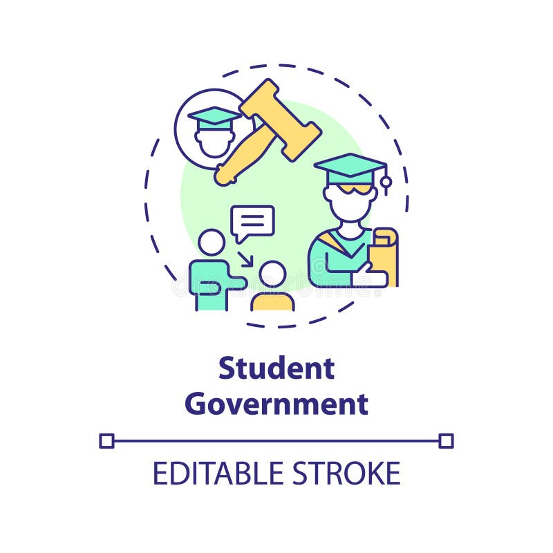 Thin Line Simple Colorful Student Government Icon Concept Stock ...