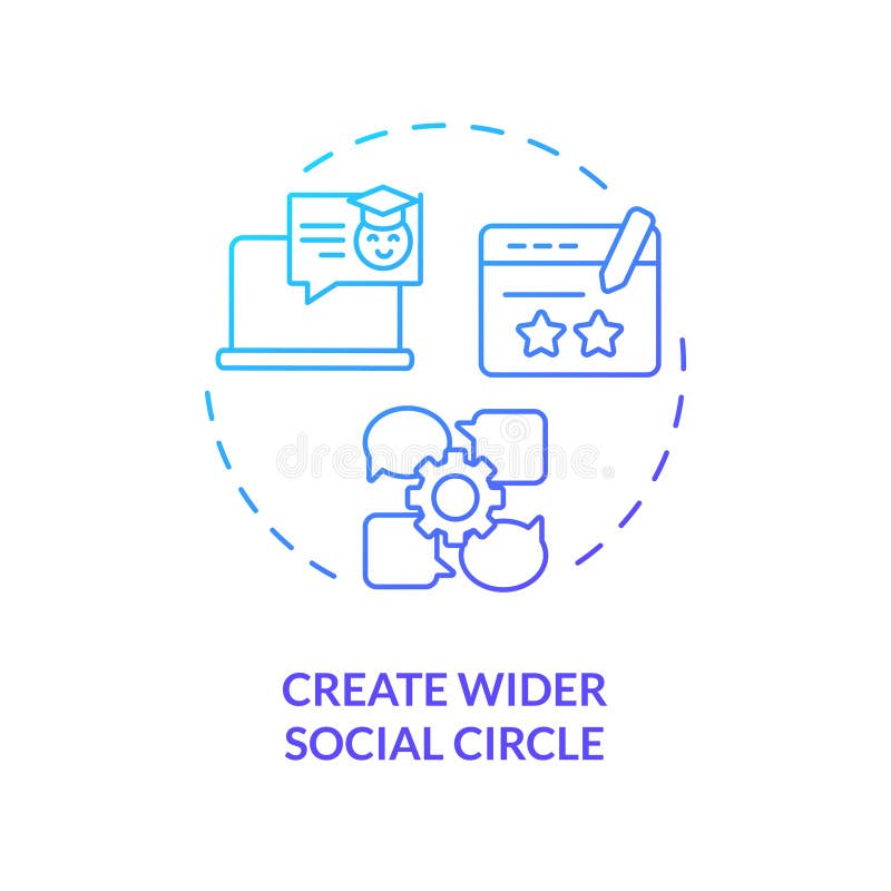 Thin Line Simple Create Wider Social Circle Icon Concept Stock ...