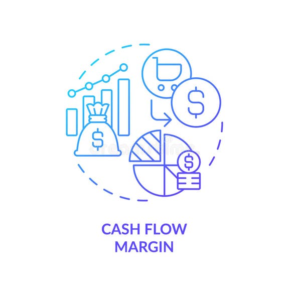 Thin Line Simple Gradient Cash Flow Margin Icon Concept Stock Vector ...