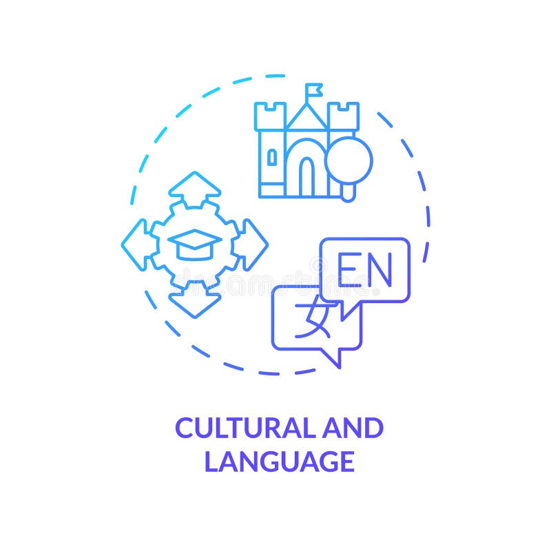 Thin Line Simple Gradient Cultural and Language Icon Concept Stock ...