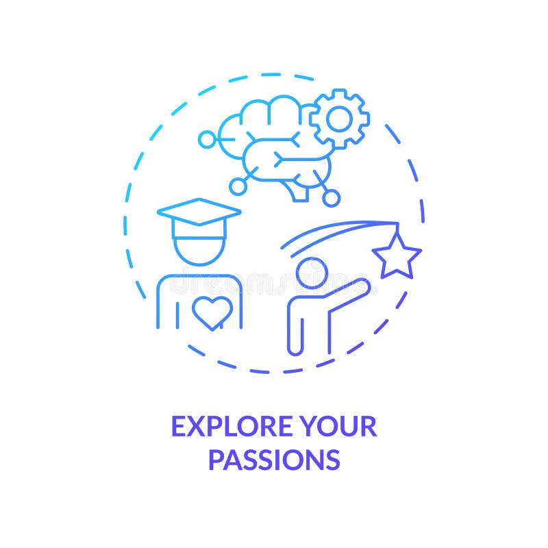 Thin Line Simple Gradient Explore Your Passions Icon Concept Stock ...