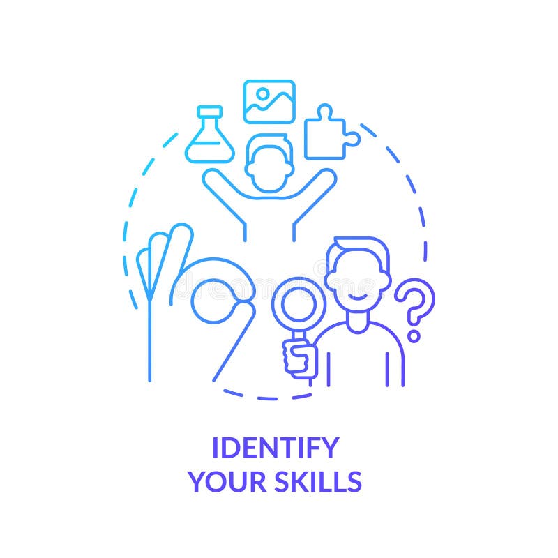 Thin Line Simple Gradient Identify Your Skills Icon Concept Stock ...