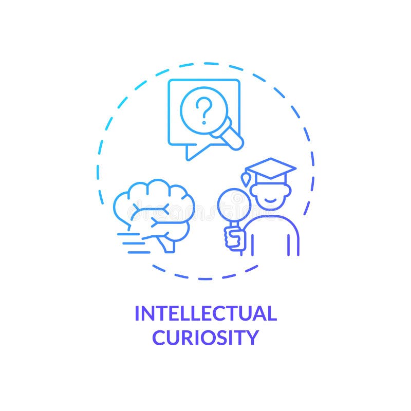 Thin Line Simple Gradient Intellectual Curiosity Icon Concept Stock ...
