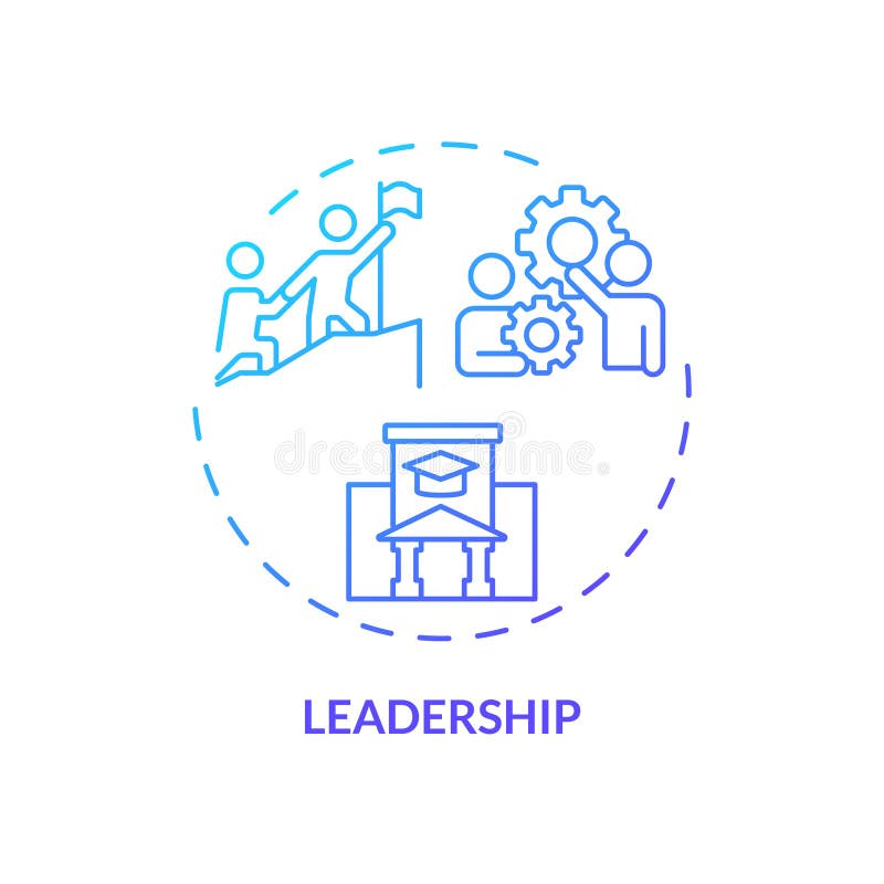 Thin Line Simple Gradient Leadership Icon Concept Stock Illustration ...