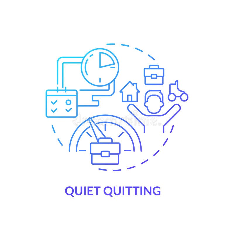Thin Line Simple Gradient Quiet Quitting Icon Concept Stock Vector ...