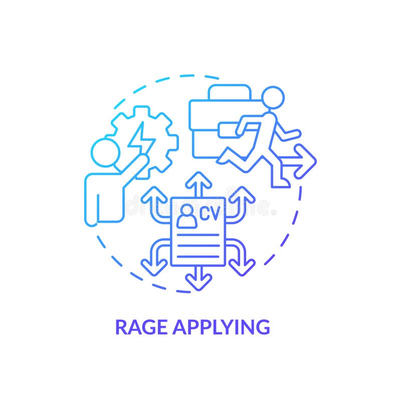 Thin Line Simple Gradient Rage Applying Icon Concept Stock Vector ...