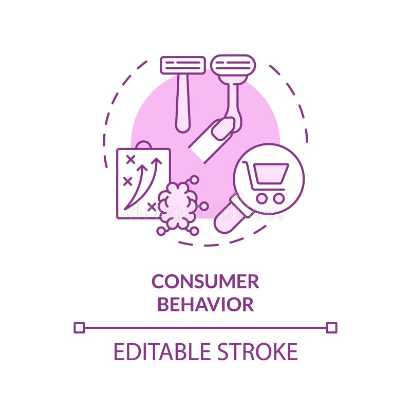 Thin Line Simple Pink Consumer Behavior Icon Concept Stock Vector ...