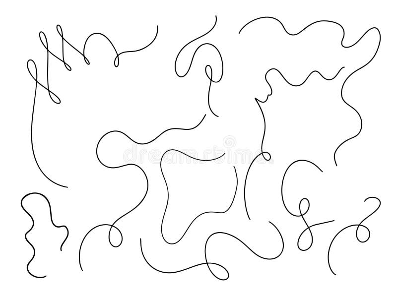 Thin Line Squiggle Wavy Abstract Vector Background. Stock Vector ...