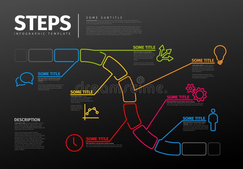 Thin Line Steps / Progress / Timeline Template Stock Vector ...