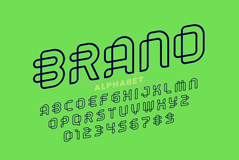 Thin Line Bold Style Uppercase Modern Font Stock Vector - Illustration ...