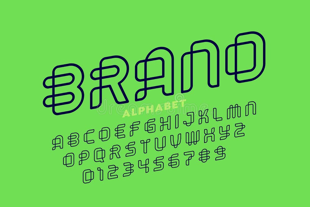 Thin line style font stock vector. Illustration of continuous - 229771718