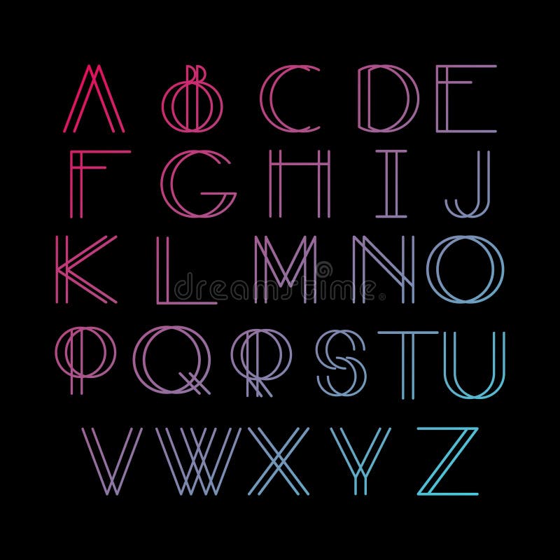 Thin Line Style, Linear Modern Font, Typeface Made in Minimalistic ... Thin Line Style, Linear Modern Font, Typeface Made in Minimalistic ...