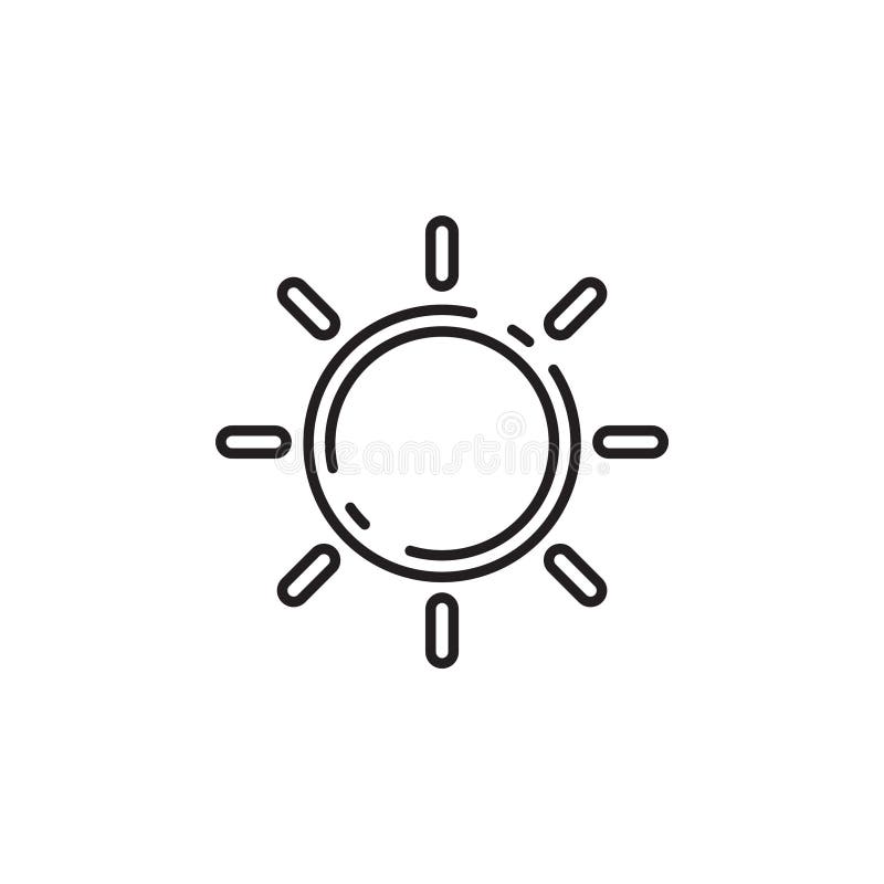 Thin line sun icon stock vector. Illustration of sunlight - 102988462 Thin line sun icon stock vector. Illustration of sunlight - 102988462
