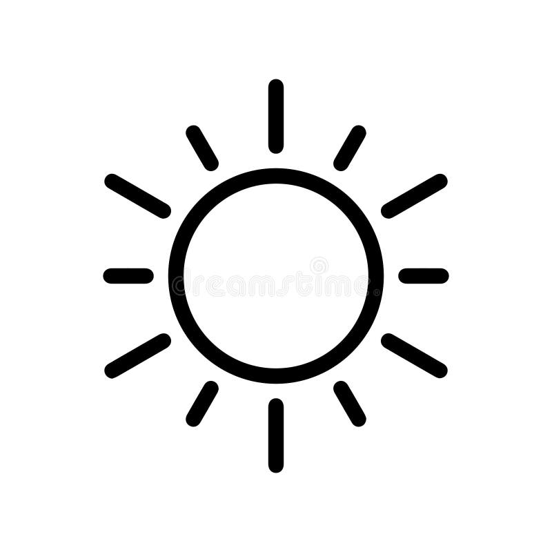 Thin Line Sun Icon on White Background - Vector Stock Vector ... Thin Line Sun Icon on White Background - Vector Stock Vector ...