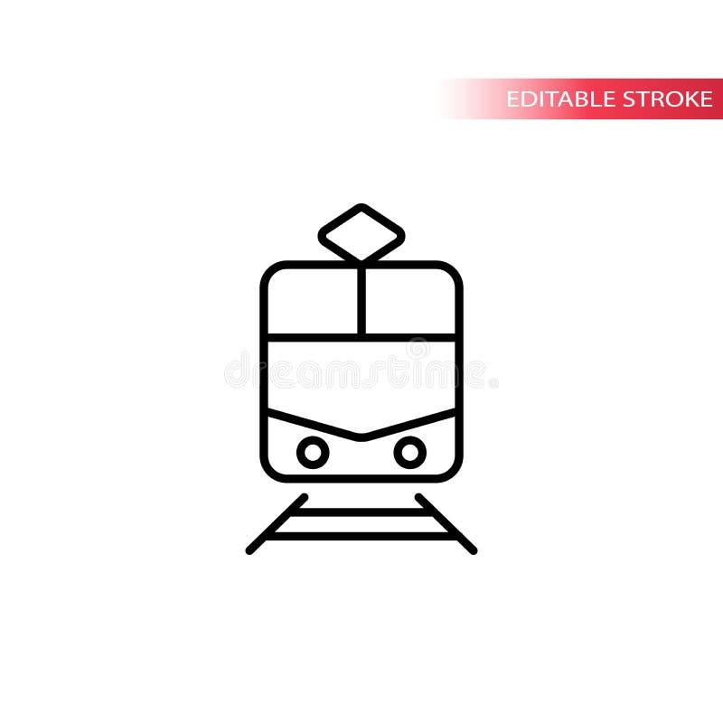 Thin Line Train Simple Icon. Train and Railway Outline Icon Stock ...