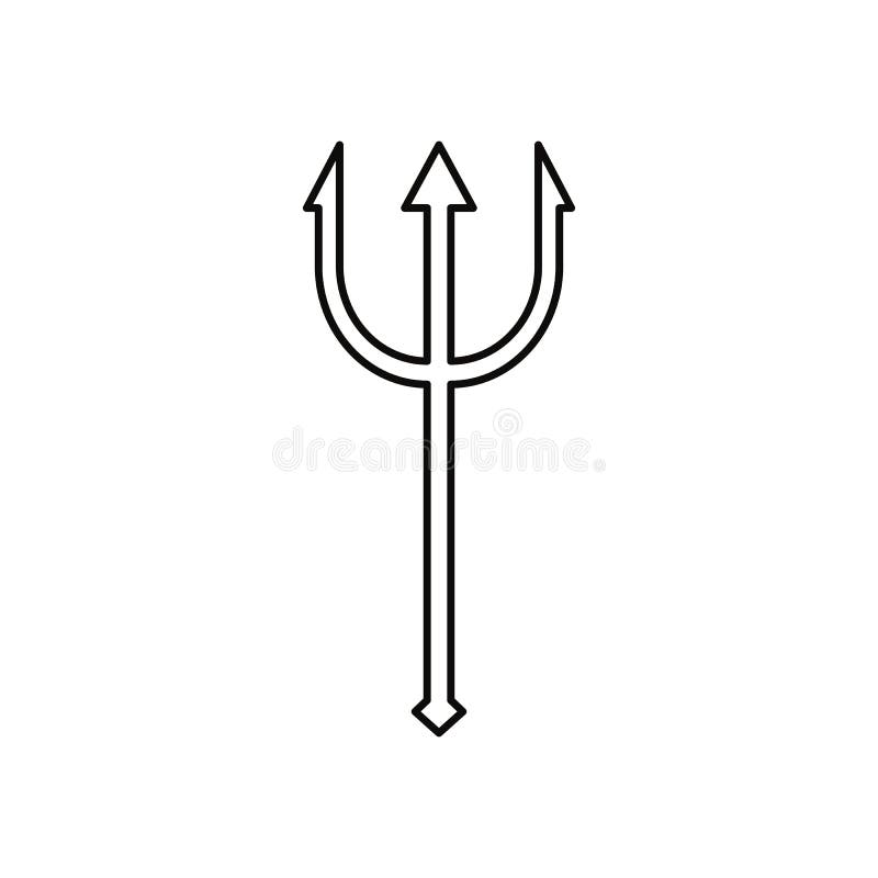 Thin line trident icon stock vector. Illustration of pitchfork - 250746294