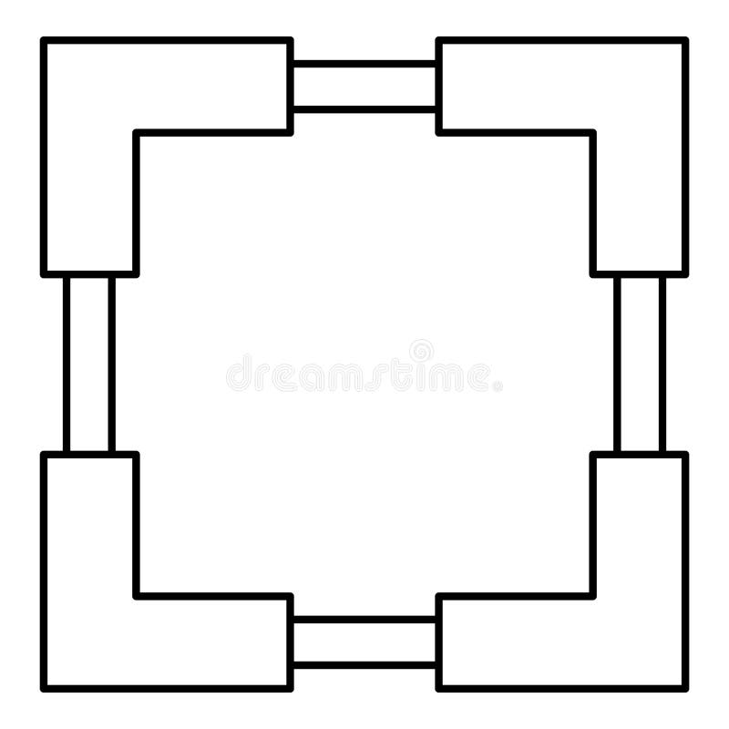 Thin line frame stock vector. Illustration of vector - 258053250