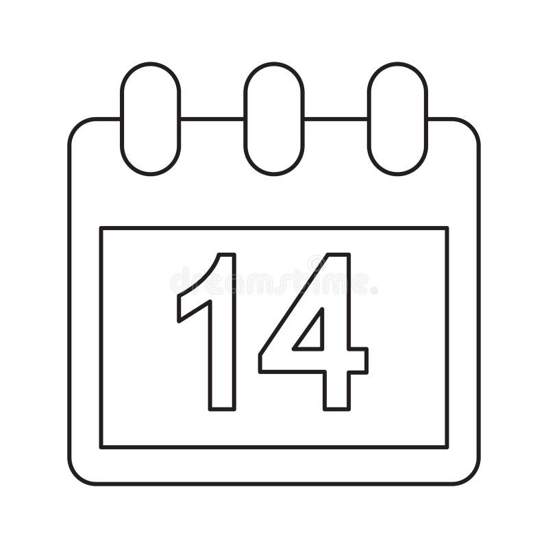 Thin line valentine date stock illustration. Illustration of calendar ...