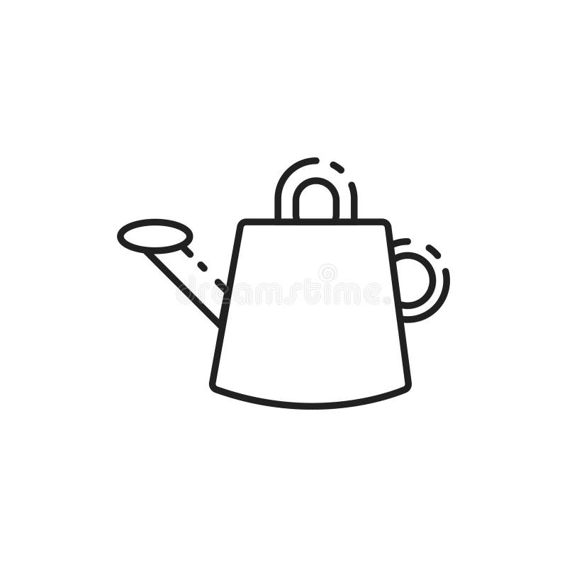 Thin Line Watering Can Icon Stock Vector - Illustration of spout ...