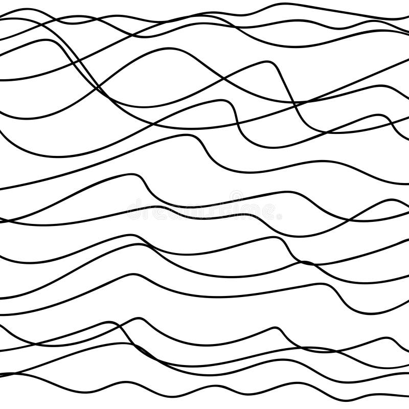 Thin Line Wavy Abstract Vector Background. Curve Wave. Line Art Striped ...
