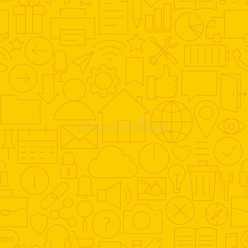 Thin Line Website Mobile User Interface Seamless Yellow Pattern Stock ... Thin Line Website Mobile User Interface Seamless Yellow Pattern Stock ...