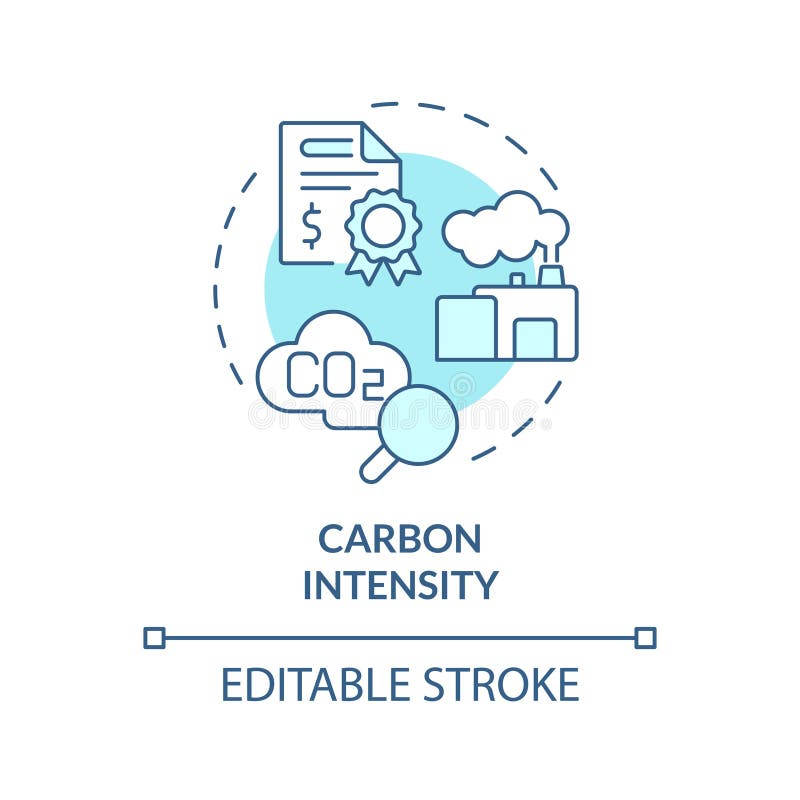 Thin Linear Blue Icon Carbon Intensity Concept Stock Vector ...