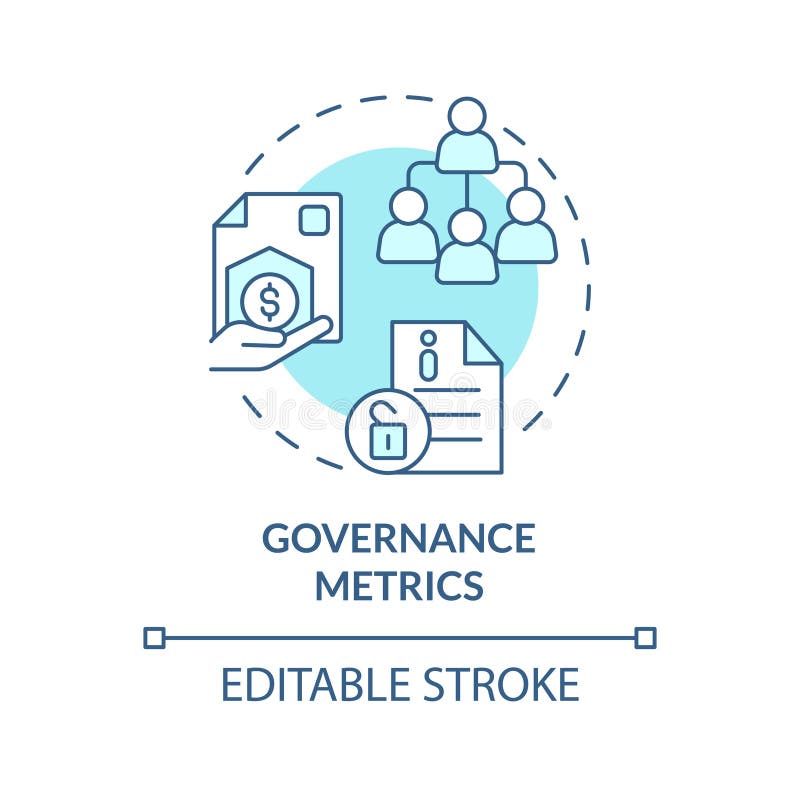 Thin Linear Blue Icon Governance Metrics Concept Stock Vector ...