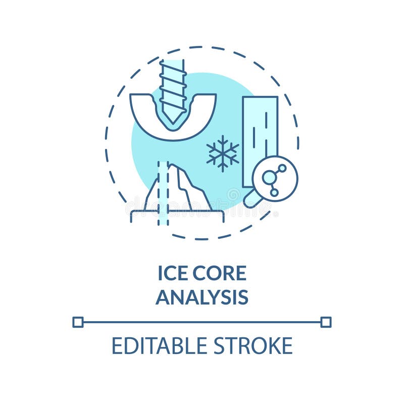 Thin Linear Blue Icon Ice Core Analysis Concept Stock Vector ...