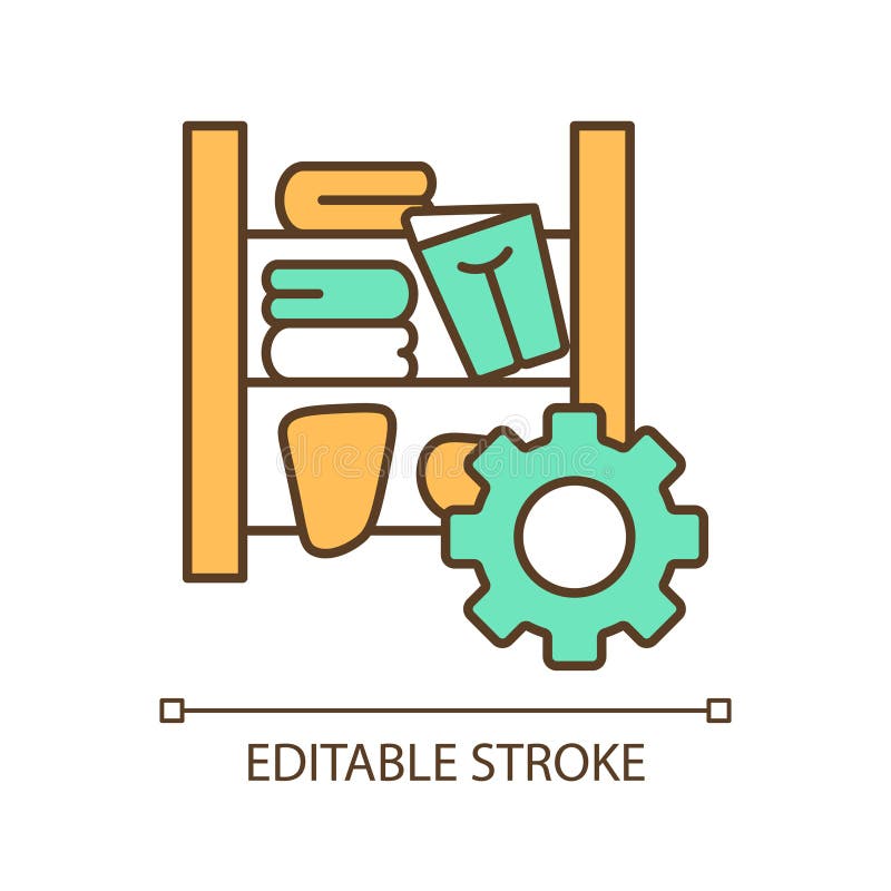 Thin Linear Colorful Declutter Icon Stock Vector - Illustration of ...