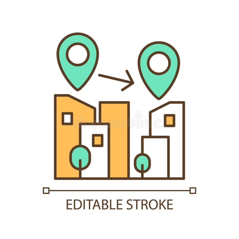 Thin Linear Colorful Local Move Icon Stock Vector - Illustration of ...