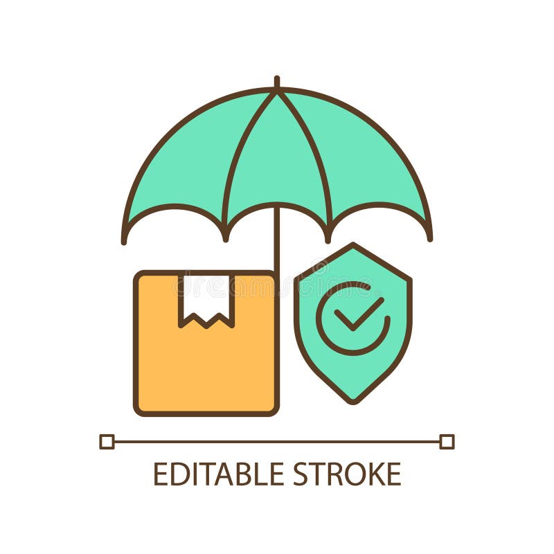 Thin Linear Colorful Rental Truck Coverage Icon Stock Vector ...