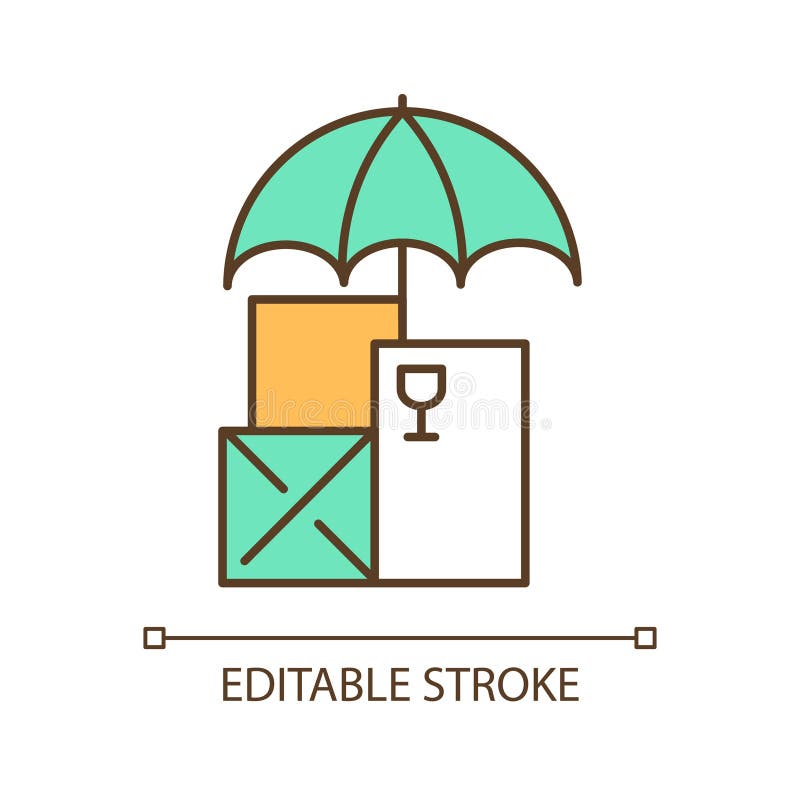 Thin Linear Colorful Storage Insurance Icon Stock Vector - Illustration ...