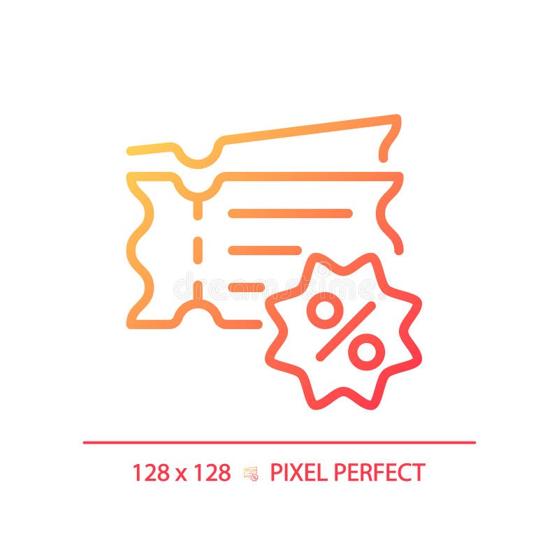 Thin Linear Gradient Discount Coupons Icon Stock Vector - Illustration ...