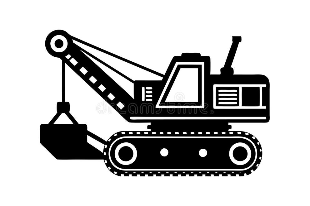 Crawler Crane. Icon Filled with Dots Stock Vector - Illustration of ...