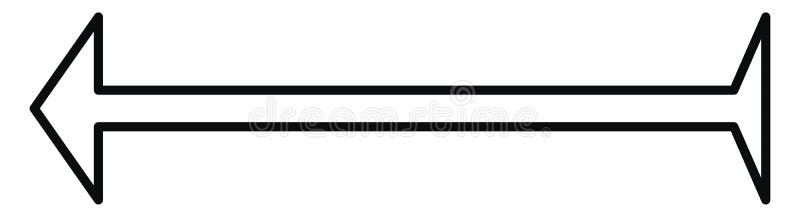 Thin Lined Arrow with a Small Tail Pointing To the Left, Icon Stock ...
