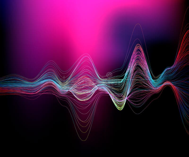 Thin Lined Frequency Waveform, Audio Voice Track Visualisation. Stock ...