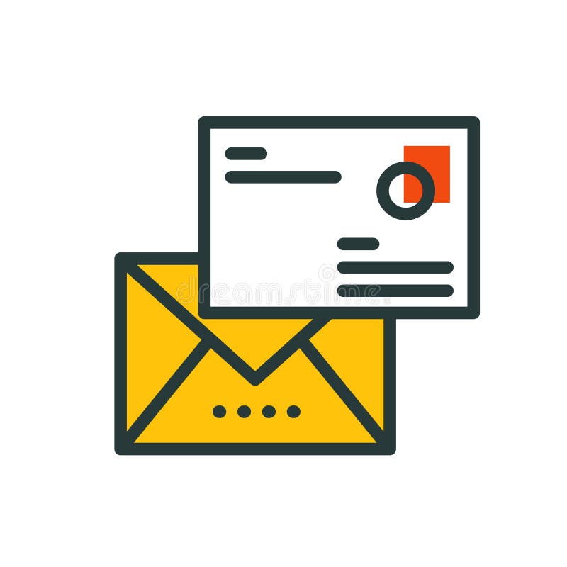 Thin Lines Connection Mail Icon Outline of Big Data Center Group Cloud ...