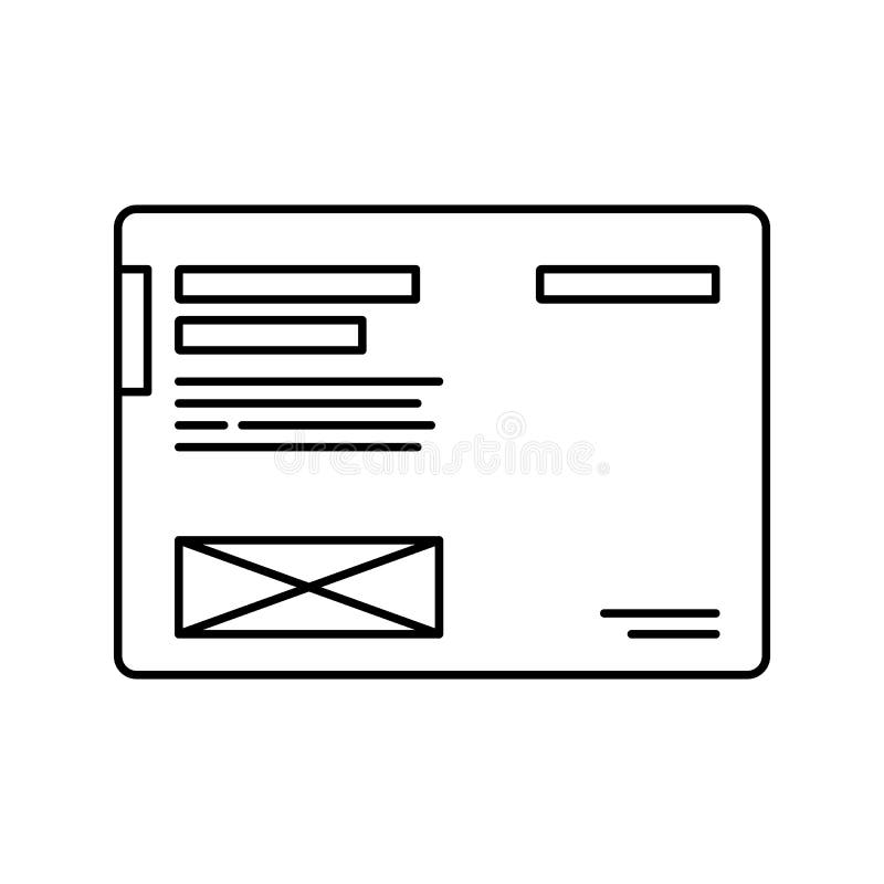 Thin Lines Icon. Modern Symbol of Wireframe Page. Outline Vector Design ...