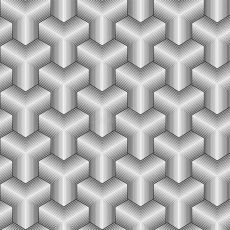 Thin Lines Isometric Cubes Seamless Pattern Stock Vector - Illustration of wallpaper, geometric ...