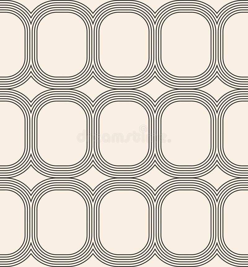 Thin Lines Oval Seamless Pattern Stock Illustration - Illustration of ...