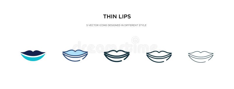 Thin Lips Outline Icon Isolated Line Vector Illustration From Human