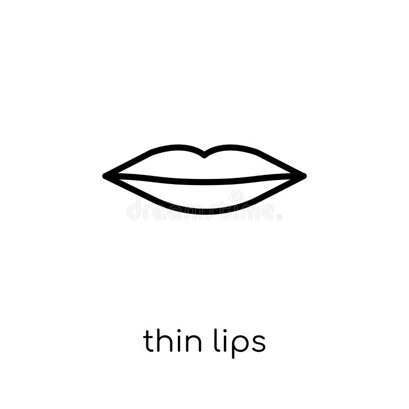 Thin Lips Icon in Trendy Design Style. Thin Lips Icon Isolated on White ...