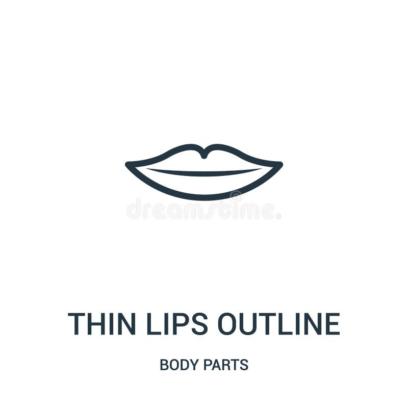 Thin Lips Outline Vector Icon Thin Line Black Thin Lips Icon Flat