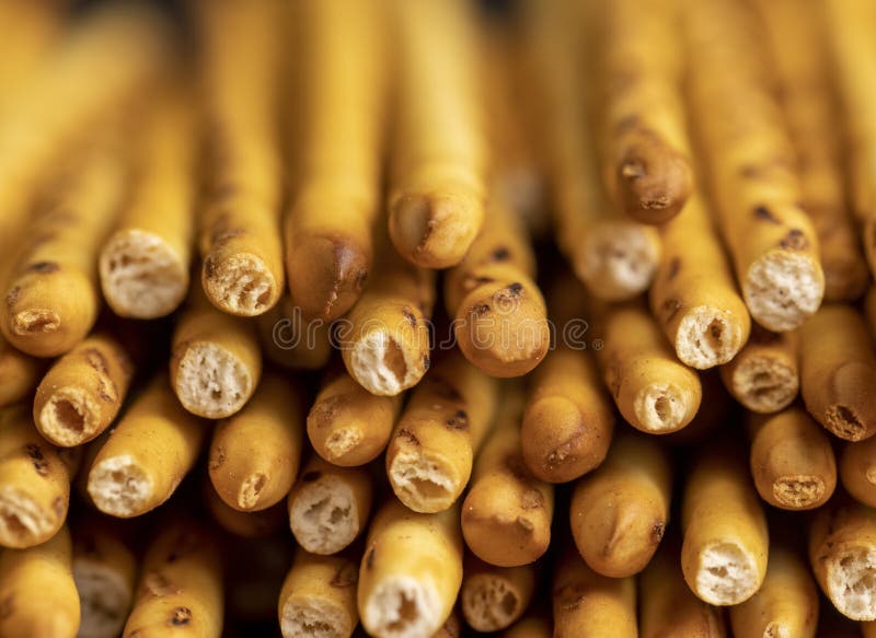Thin and Long Bread Sticks Made of Wheat Flour on the Table Stock Image ...