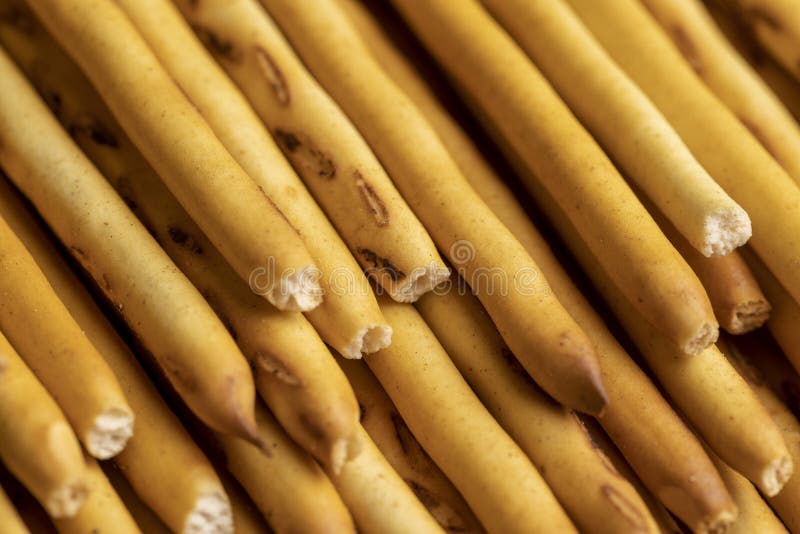 Thin and Long Bread Sticks Made of Wheat Flour on the Table Stock Image ...