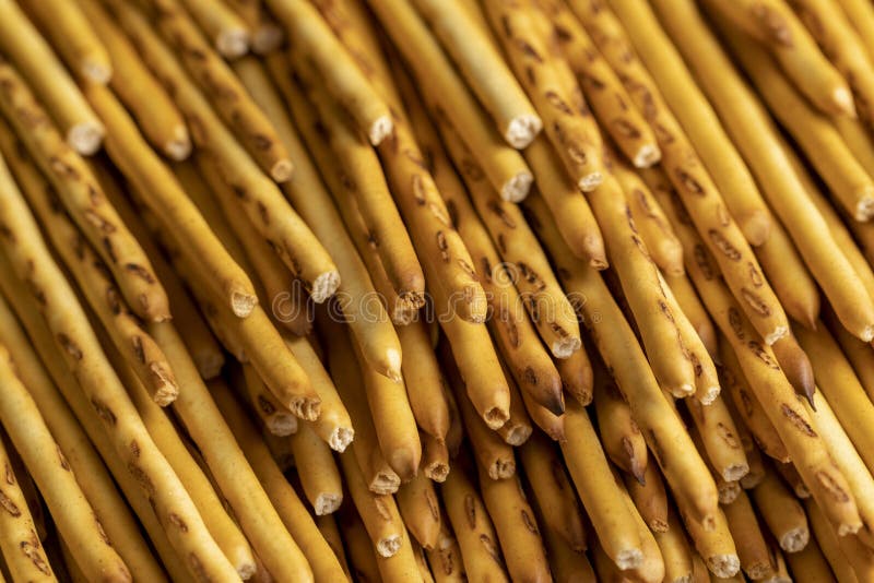 Thin and Long Bread Sticks Made of Wheat Flour on the Table Stock Photo ...