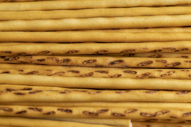Thin and Long Bread Sticks Made of Wheat Flour on the Table Stock Photo ...