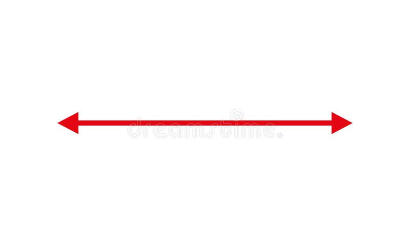 Thin Long Straight Red Double Arrow. Vector Illustration Stock Vector ...
